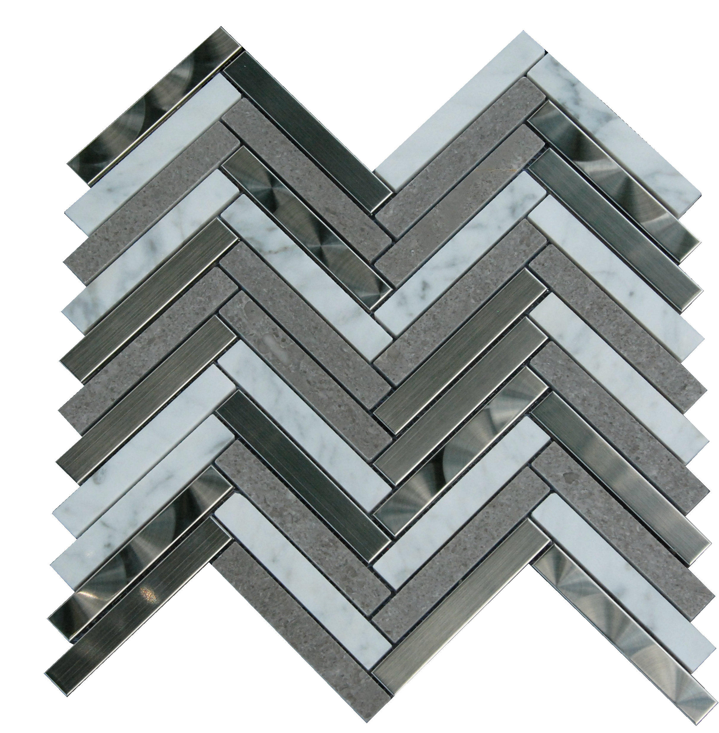 Bloom Stone 1" x 3" Marble/Metal Linear Mosaic Wall Tile | Wayfair