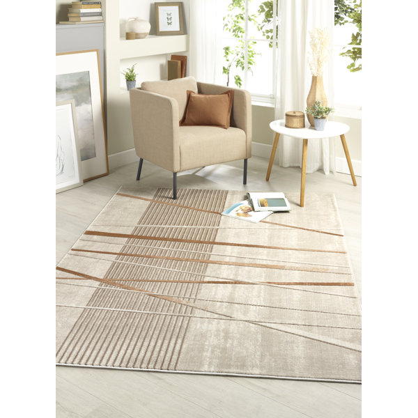 Latitude Run Lochlen Beige/White Rug | Wayfair.co.uk