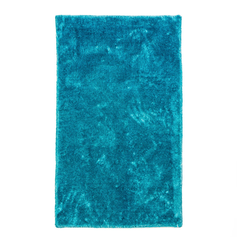 Ebern Designs Modesti Shag Teal Area Rug & Reviews | Wayfair