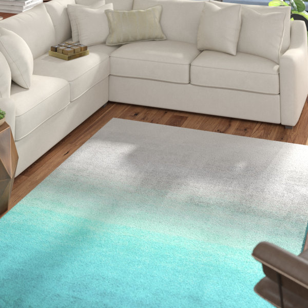 Turquoise-ombre-rug | Wayfair