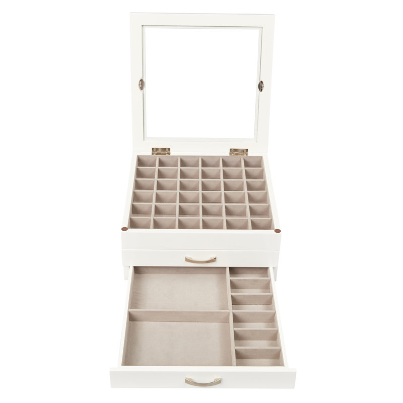 Wrought Studio Dupont Glass Top Jewelry Box & Reviews | Wayfair
