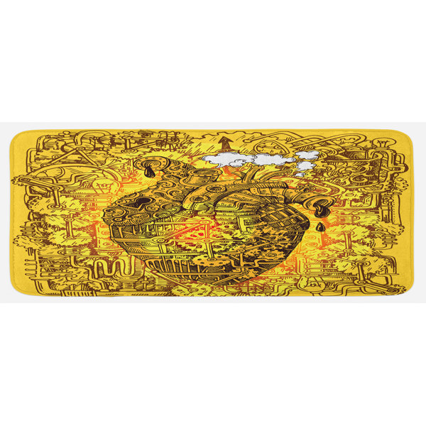 East Urban Home Steampunk Kitchen Mat | Wayfair