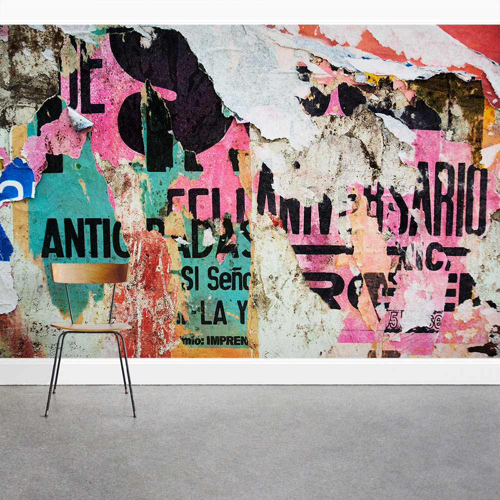 Ebern Designs Perlis Weathered Poster 8' x 144" 3 Piece Wall Mural Set ...