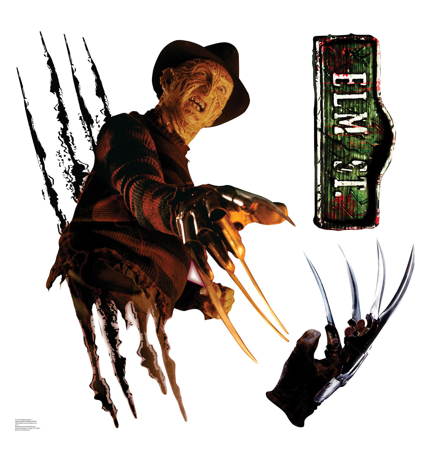 Paper Sticker Freddy Krueger A Nightmare On Elm Street Stickers, Labels ...