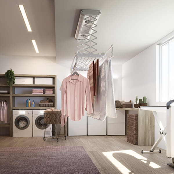 Rebrilliant Ceiling-Mounted Clothes Drying Rack, Vertical Retractable ...