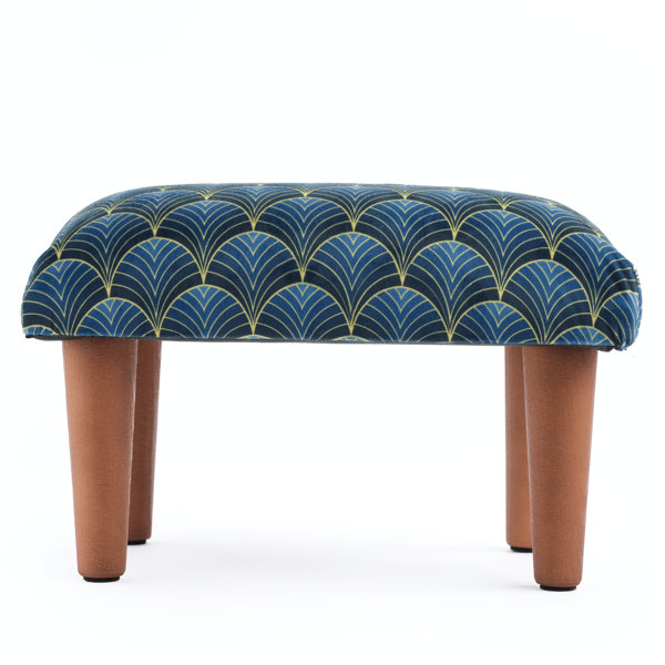 bench4home 38Cm Wide Velvet Rectangle Geometric Footstool Ottoman ...