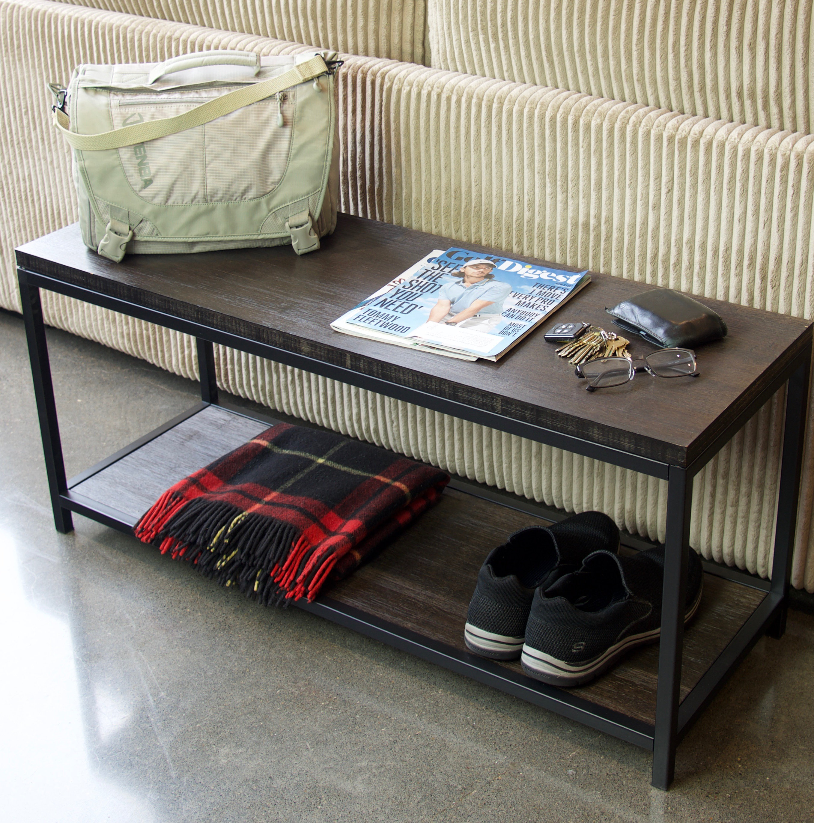 Union Rustic Therese Solid Wood Shelves Storage Bench & Reviews | Wayfair