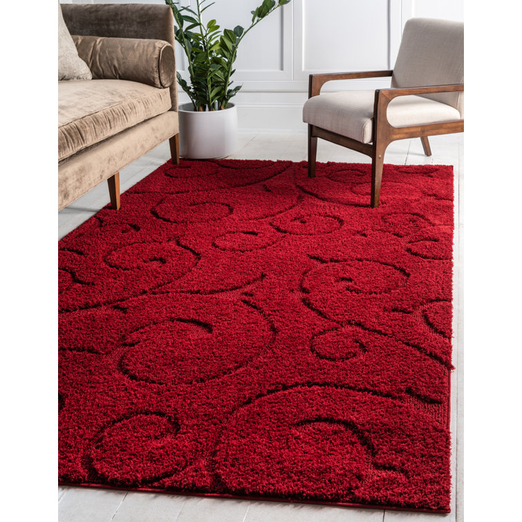 Charlton Home® Baynes Area Rug in Blood Red & Reviews | Wayfair