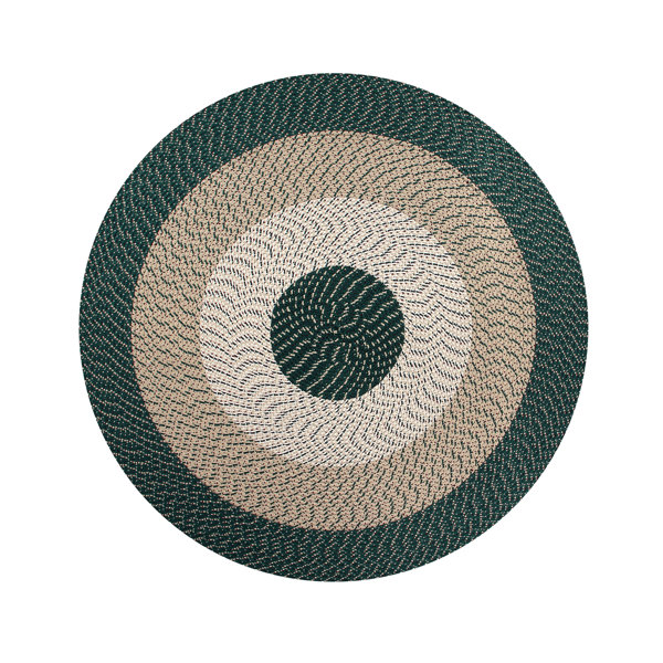 August Grove® Mcclure Geometric Braided Area Rug in Hunter | Wayfair