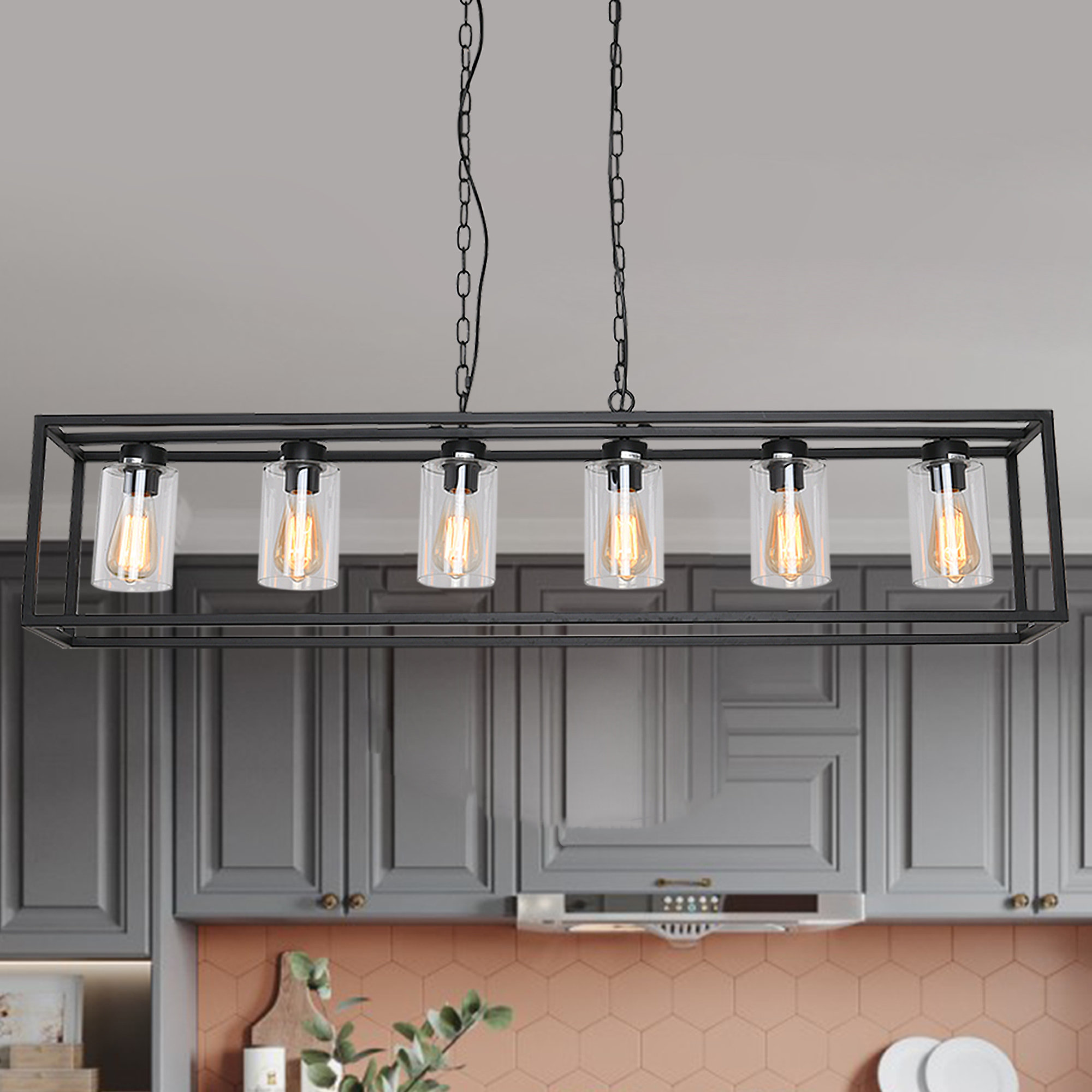 17 Stories 6 - Light Kitchen Island Linear Pendant | Wayfair
