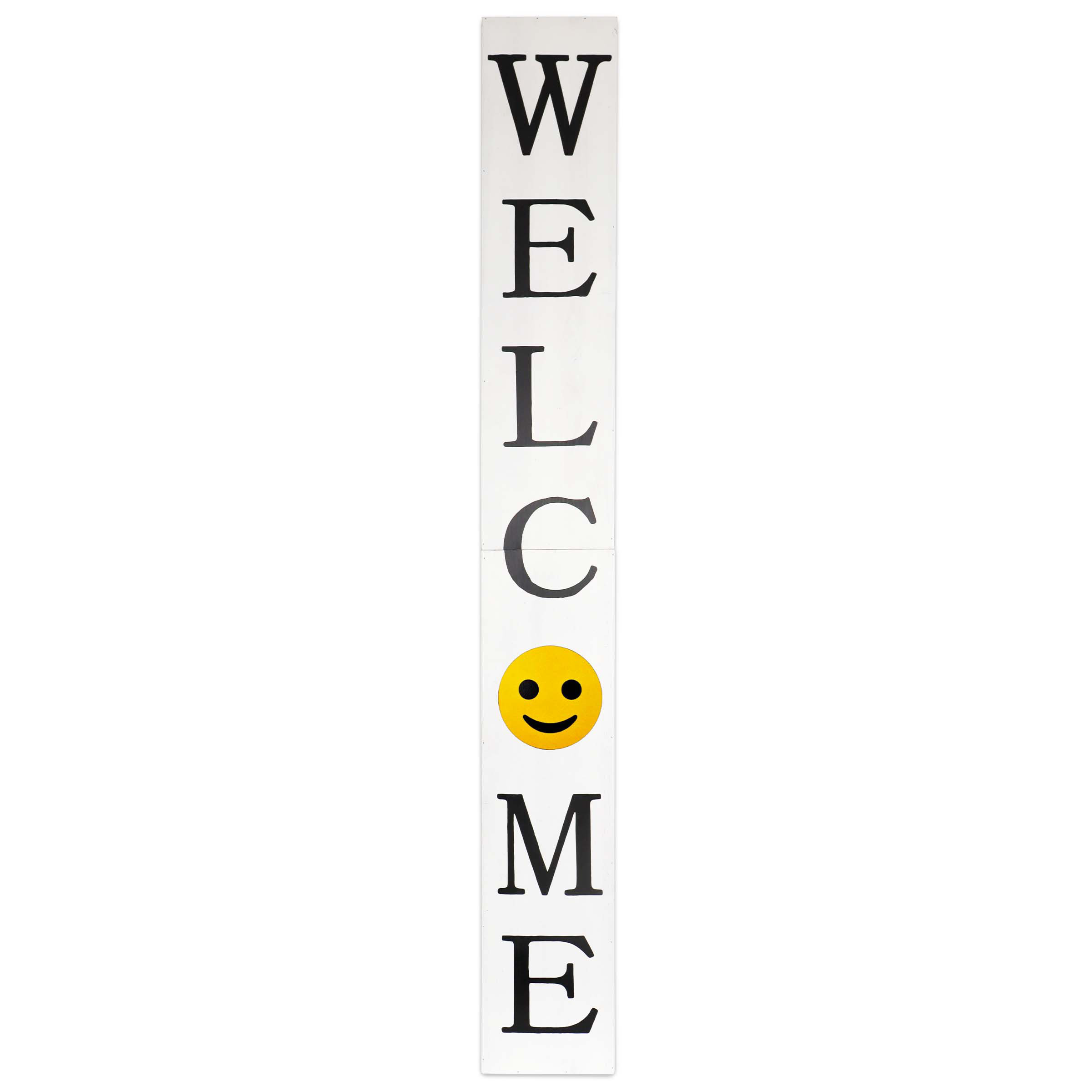 Gracie Oaks Kyre Smiley Face Welcome Sign | Wayfair