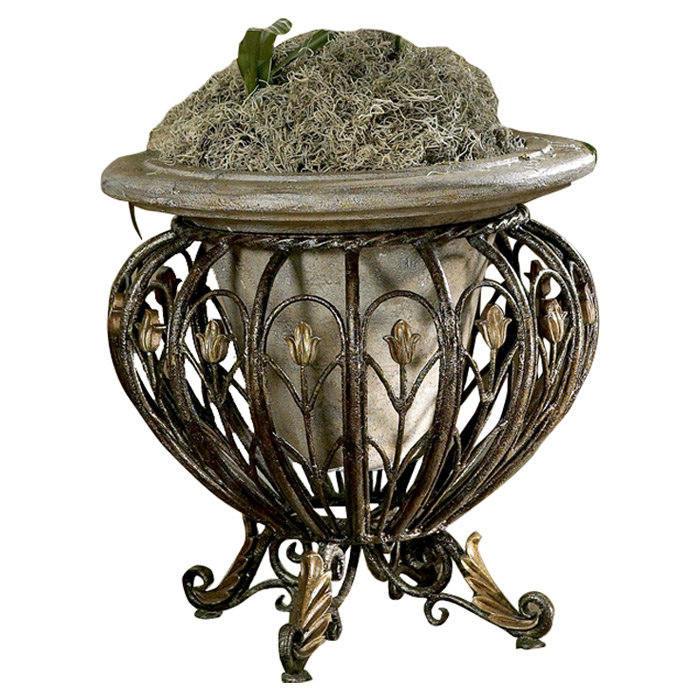 Lark Manor Allean Round Pedestal Stone Plant Stand & Reviews | Wayfair
