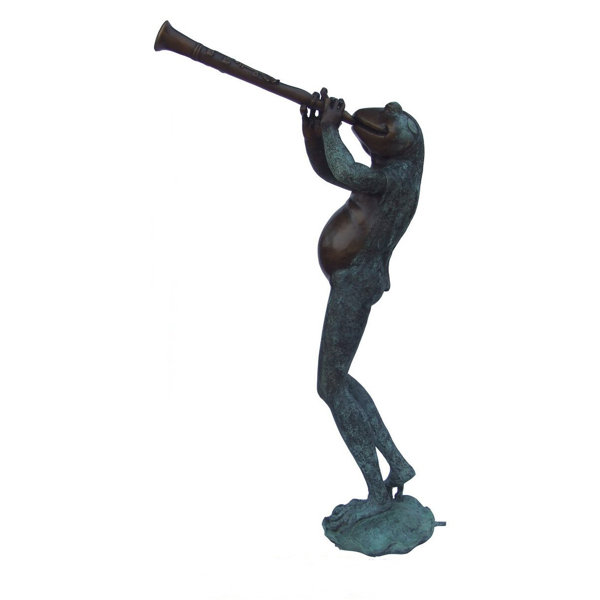 Trinx Bronze Frog Playing Flute Fountain - Wayfair Canada