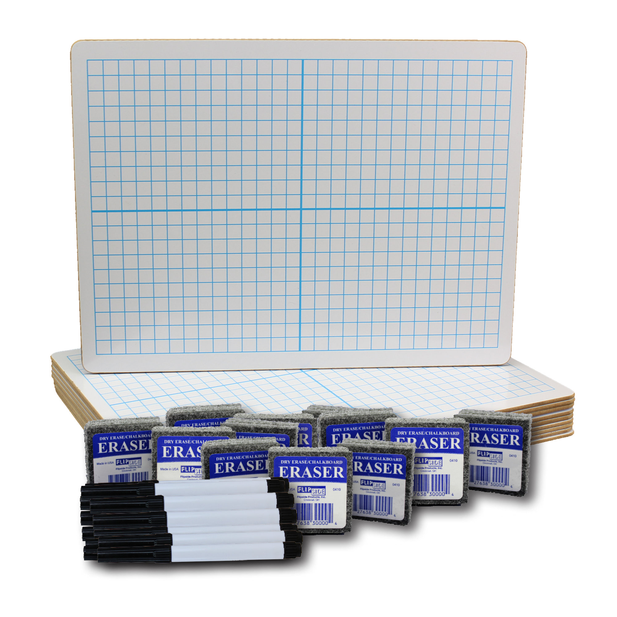 Flipside Products Reversible Graph / Grid Lap Board Whiteboard, 9" x 12 ...