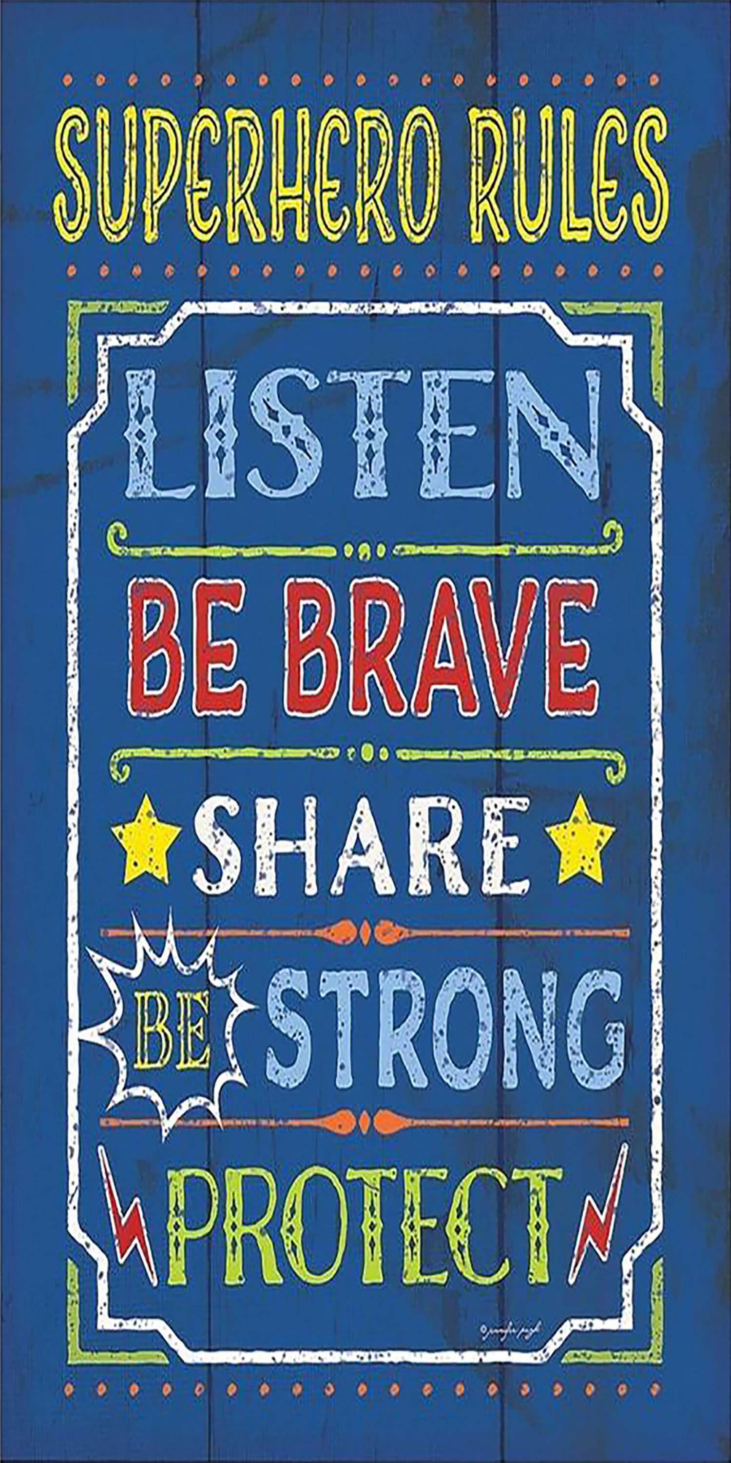 Trinx Superhero Rules by Jennifer Pugh - Textual Art | Wayfair