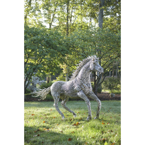 Phillips Collection Stainless Steel Horse Pipe Statue | Wayfair