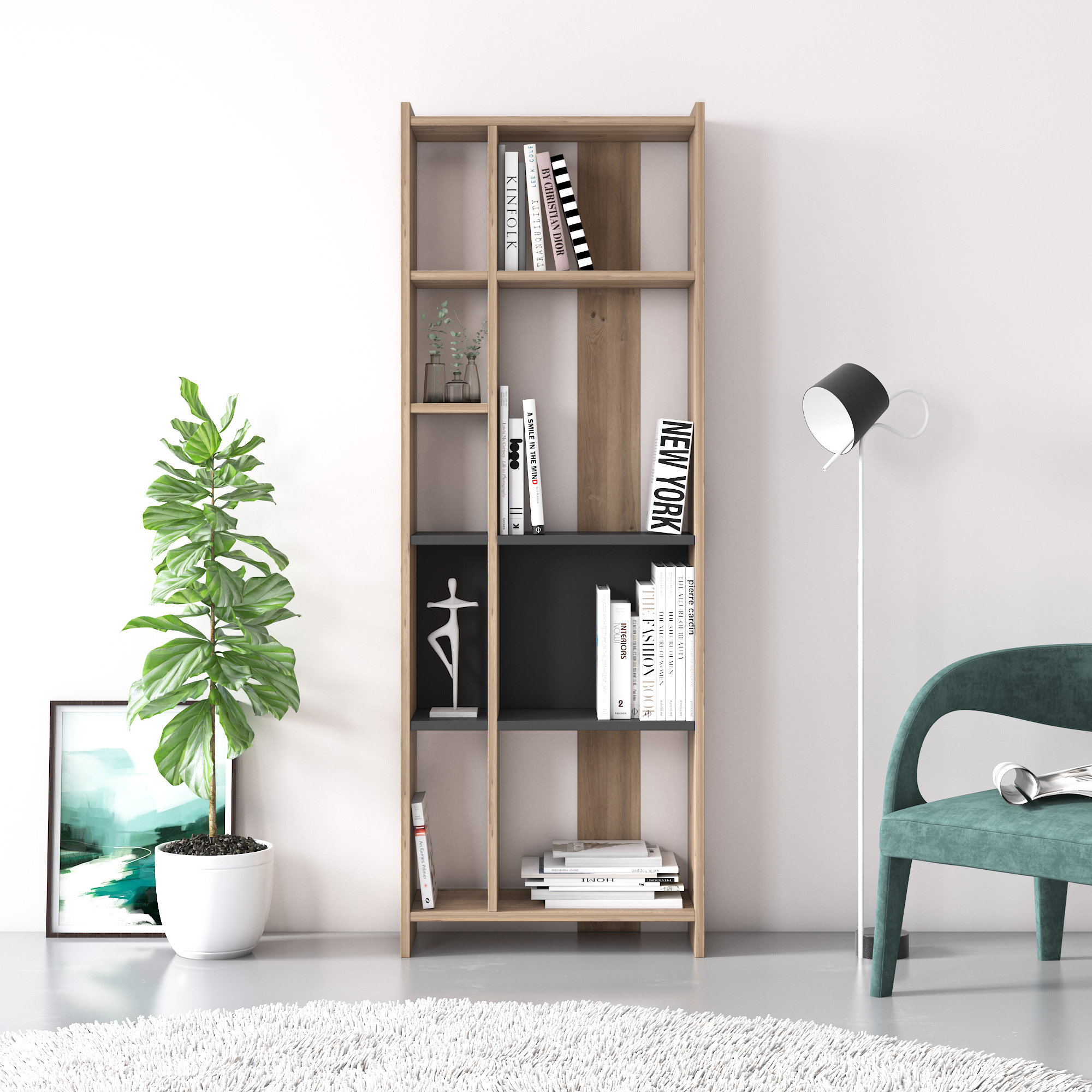 Ebern Designs Ruby 165Cm H x 59Cm W Standard Bookcase | Wayfair.co.uk