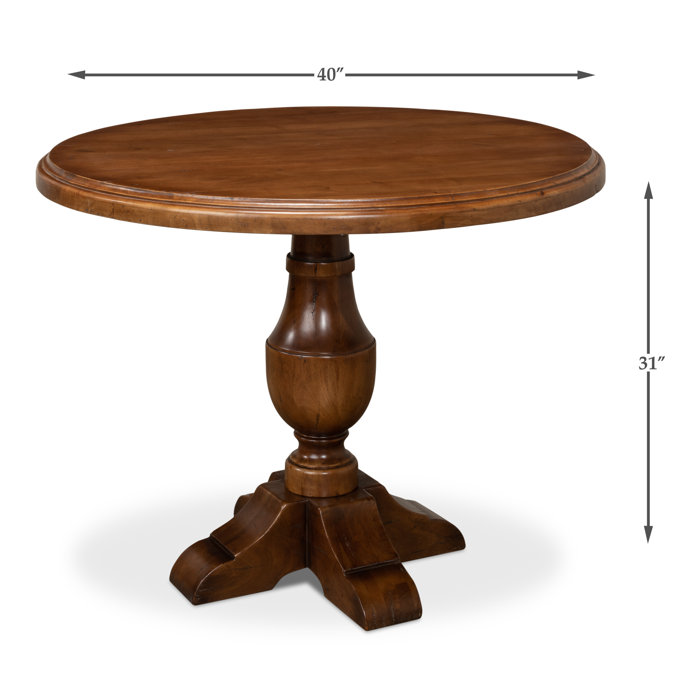 Sarreid Ltd Acacia Solid Wood Pedestal Dining Table | Wayfair