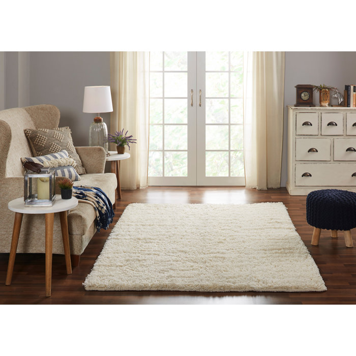 Wrought Studio Haygood Handmade Shag Cotton Ivory Rug & Reviews | Wayfair