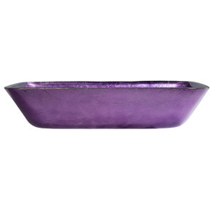 EdenBath Eden Bath 13'' Purple Glass Rectangular Vessel Bathroom Sink ...