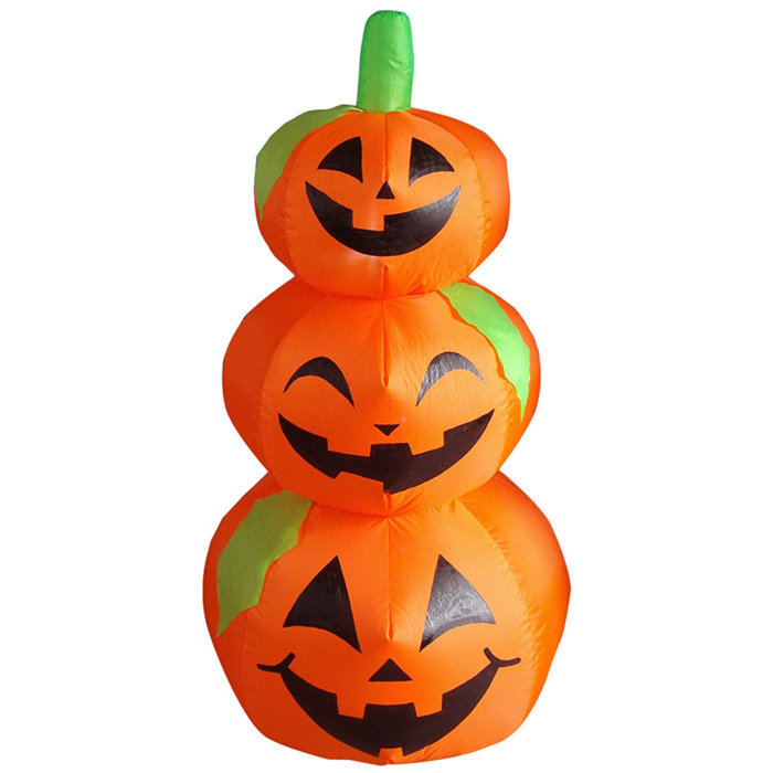The Holiday Aisle® Outdoor Halloween Pumpkin Stack Inflatable & Reviews ...