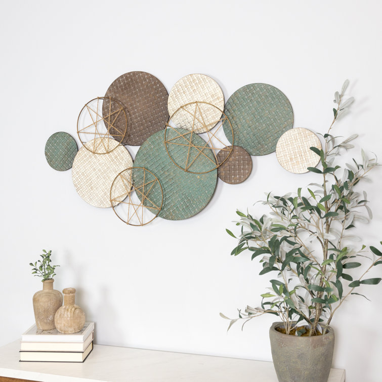 Gracie Oaks Woven Texture Metal Plate Wall Decor & Reviews | Wayfair
