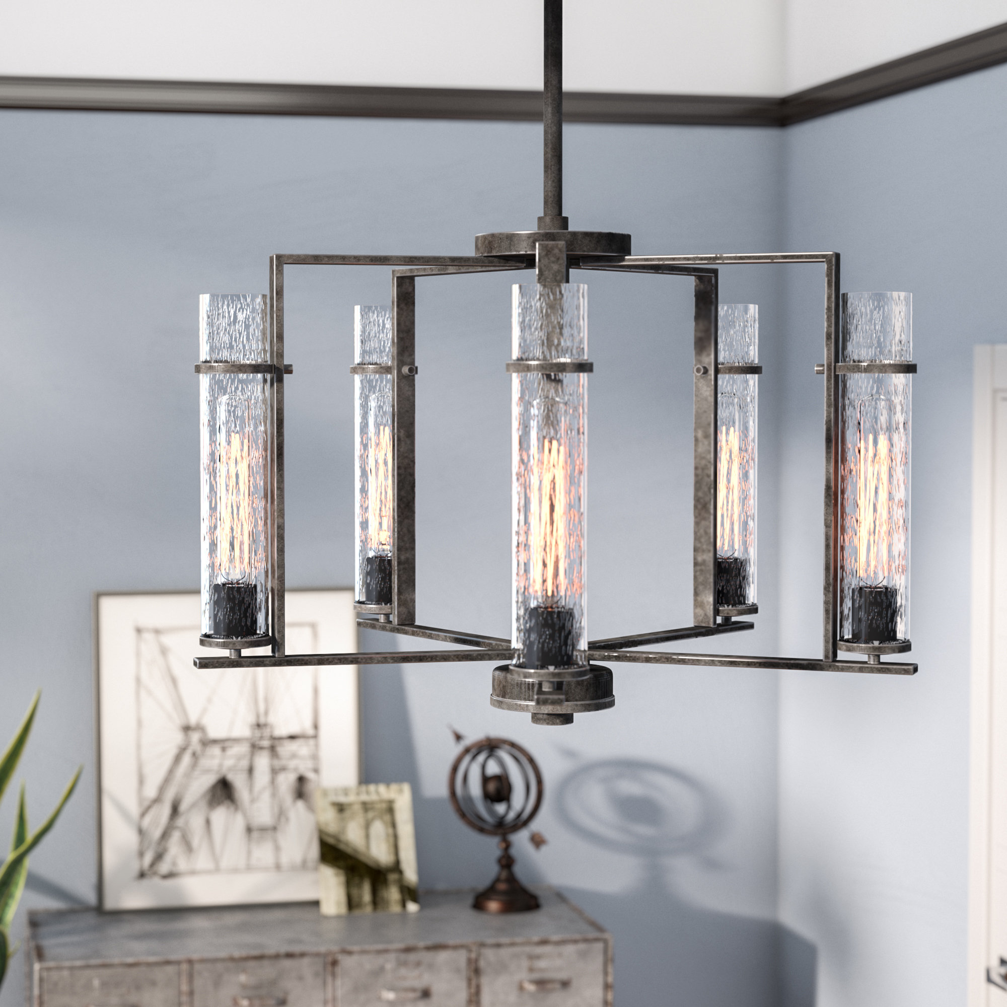 17 Stories Orose Dimmable Geometric Chandelier & Reviews | Wayfair