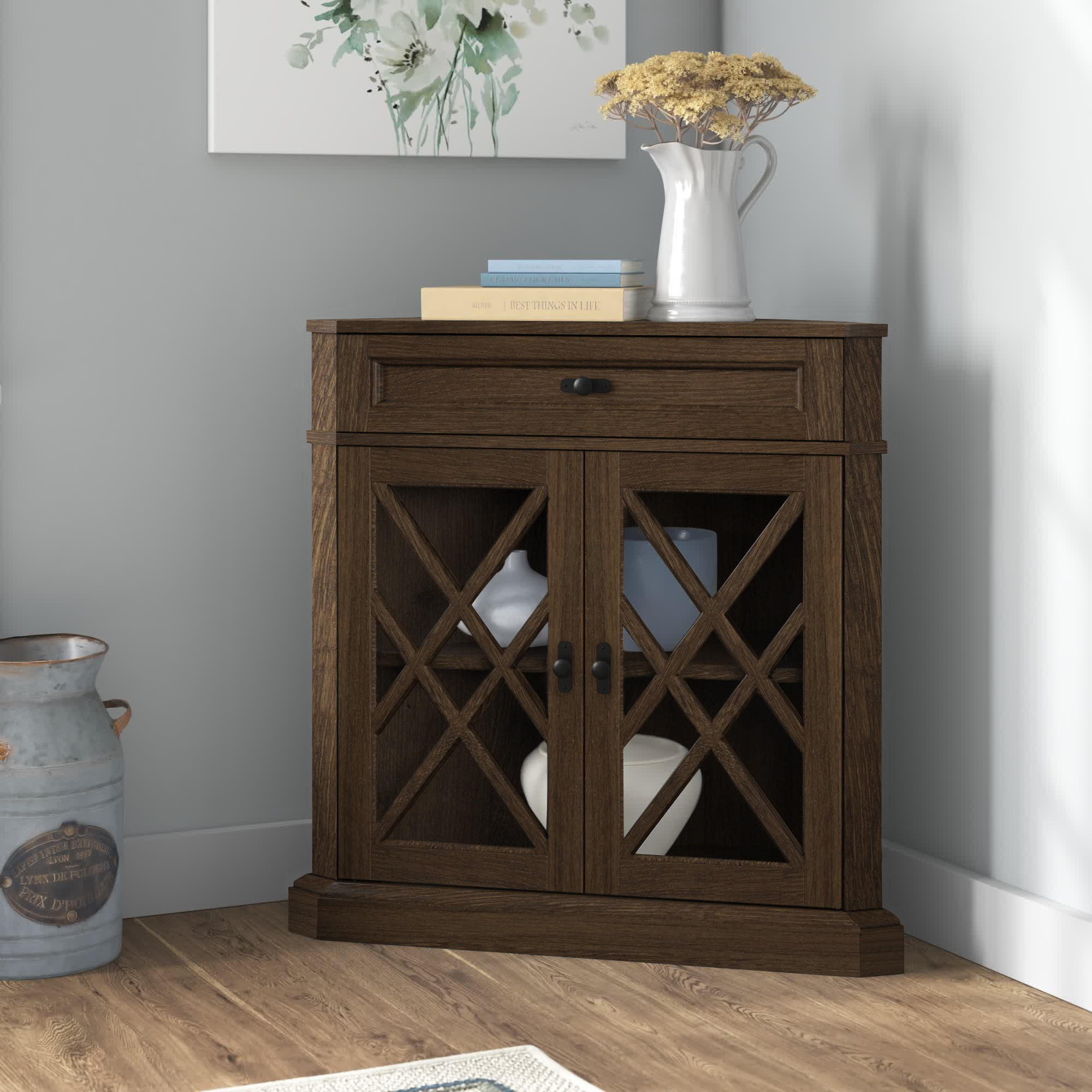 Andover Mills™ Janicki 31.38'' Tall 2 - Door Corner Accent Cabinet ...