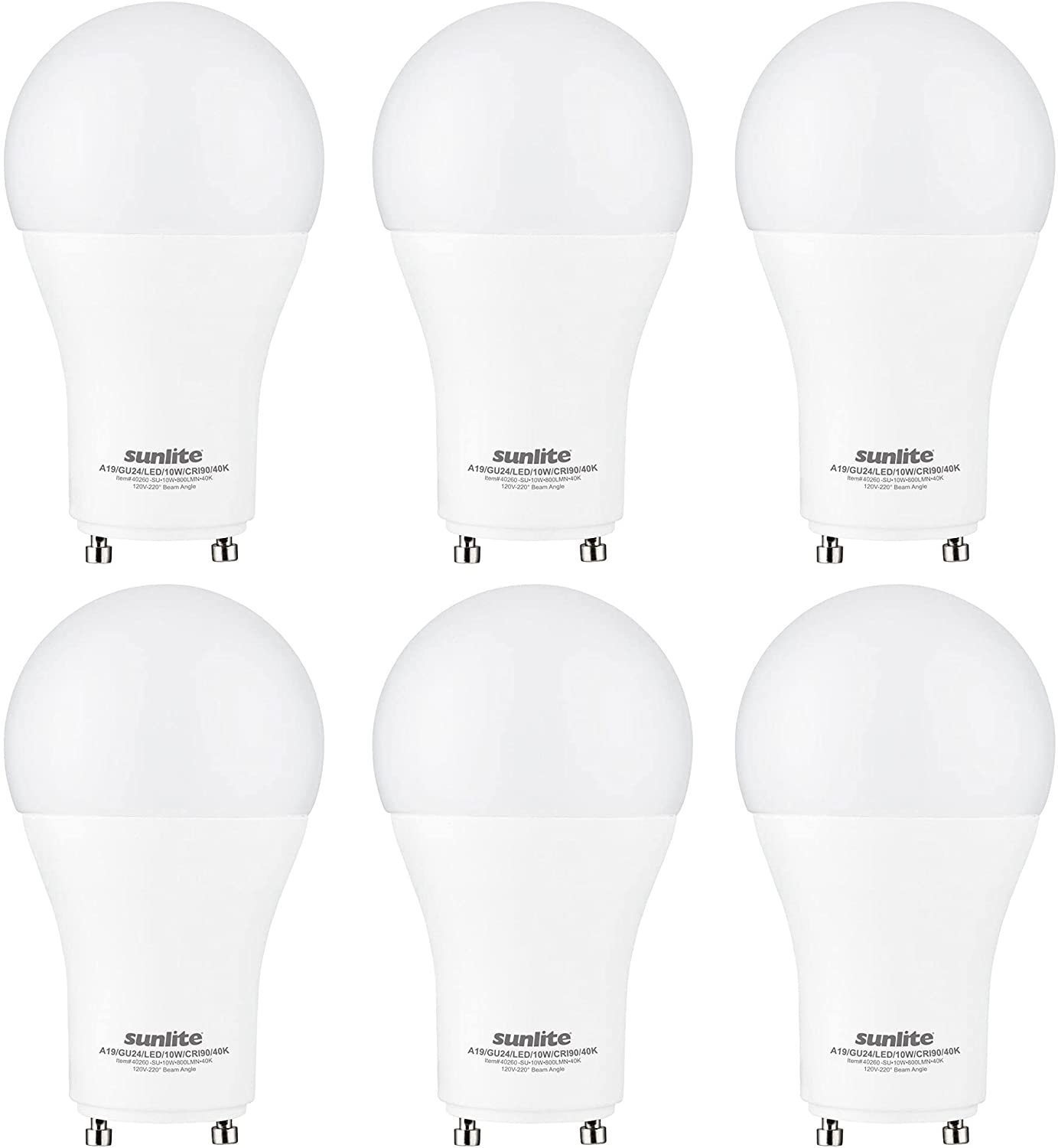 Sunlite 10 Watt 60 Watt Equivalent LED Dimmable Light Bulb Warm White ...