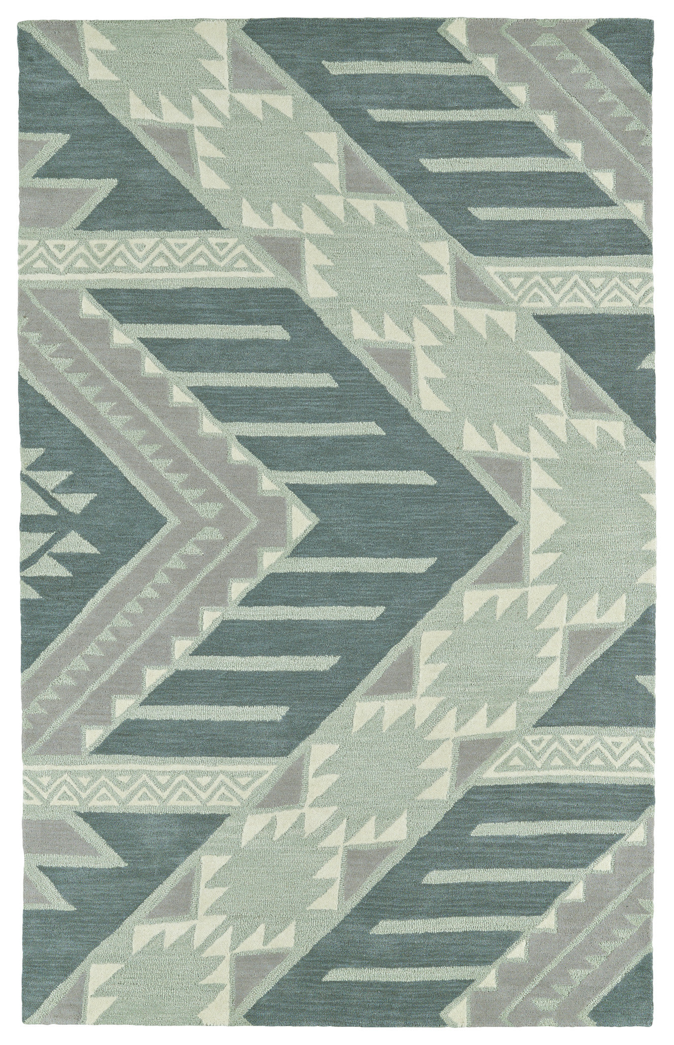 Wrought Studio Hinton Charterhouse Handmade Tufted Wool Mint Rug ...