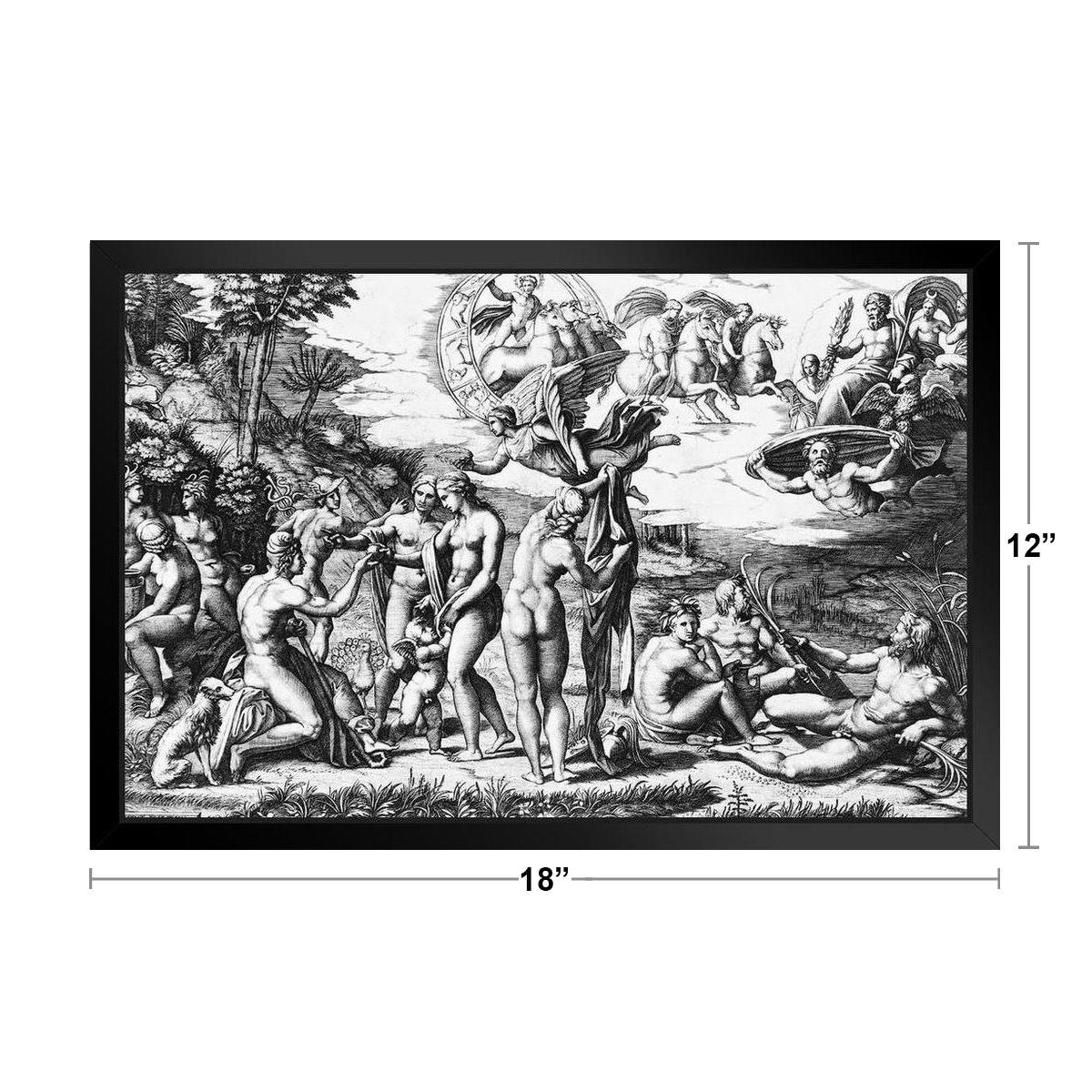 Trinx Marcantonio Raimondi The Judgement Of Paris Engraving Black Wood ...