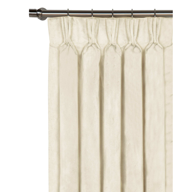 Eastern Accents Nellis Velvet Solid Room Darkening Pinch Pleat Single ...