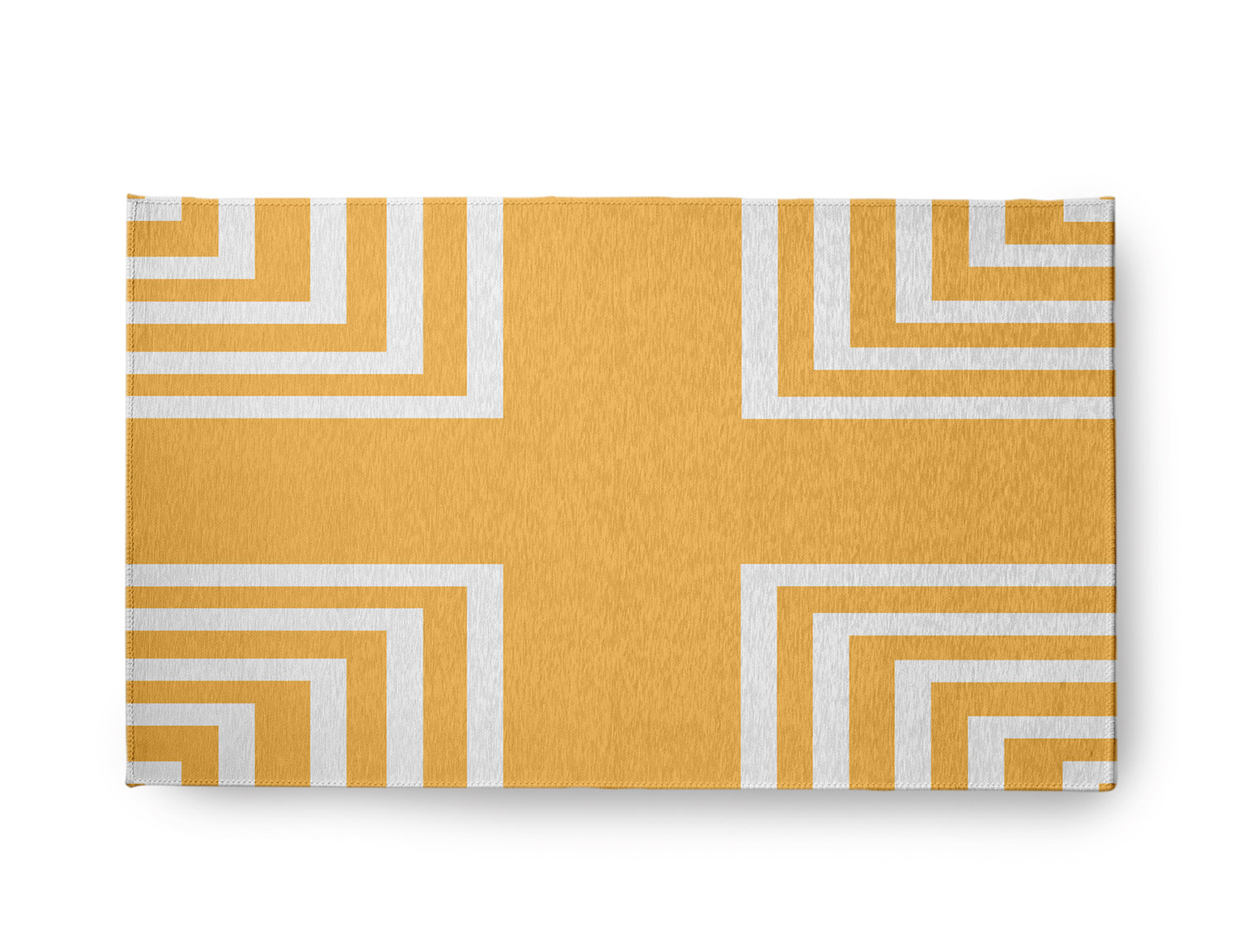 Latitude Run® Chenille Yellow/White Rug | Wayfair