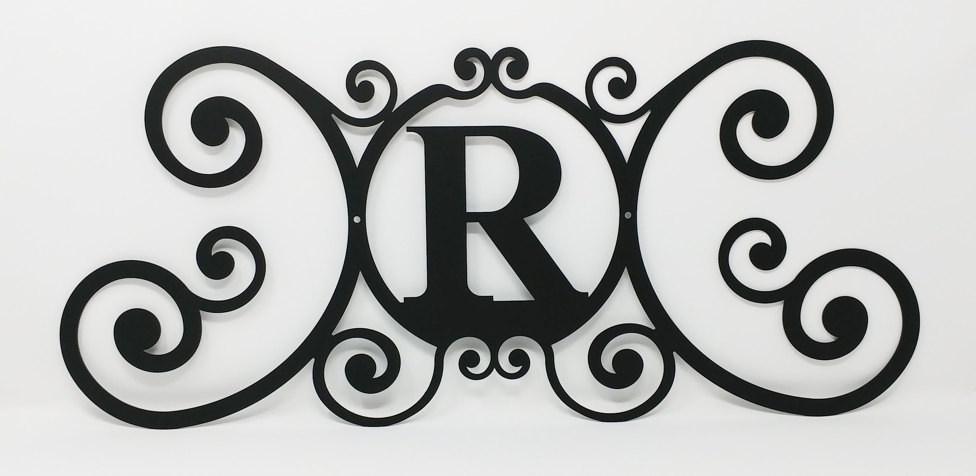 Village Wrought Iron Letter R 1-Line Wall Address Plaque | Wayfair