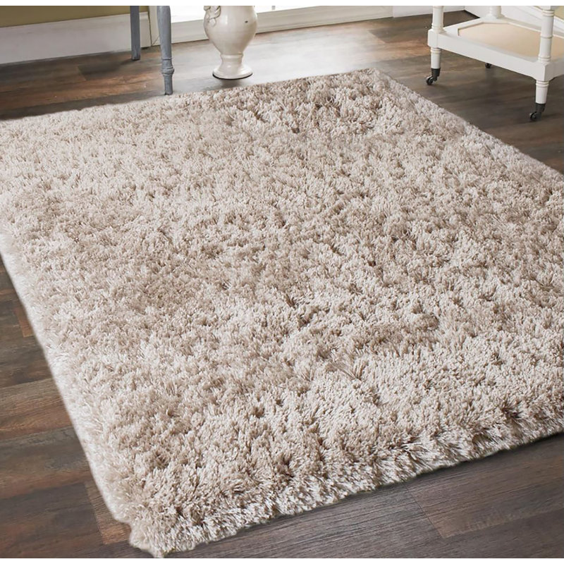 Ivy Bronx Sedgefield Handmade Shag Performance Light Beige Rug ...