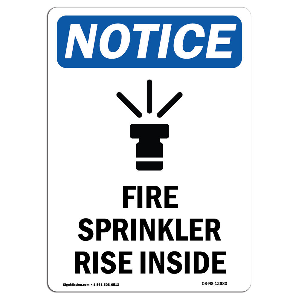 SignMission Fire Sprinkler Riser Inside Sign with Symbol | Wayfair