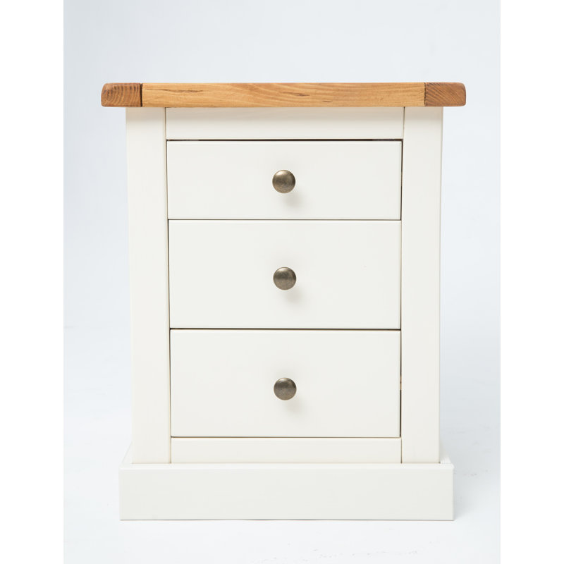 August Grove Clarke 3 Drawer Bedside Table | Wayfair.co.uk