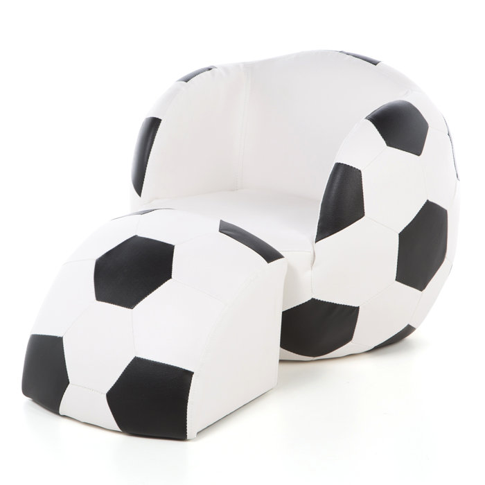 Zoomie Kids Irving Soccer Ball Kids Novelty Chair and Ottoman & Reviews ...