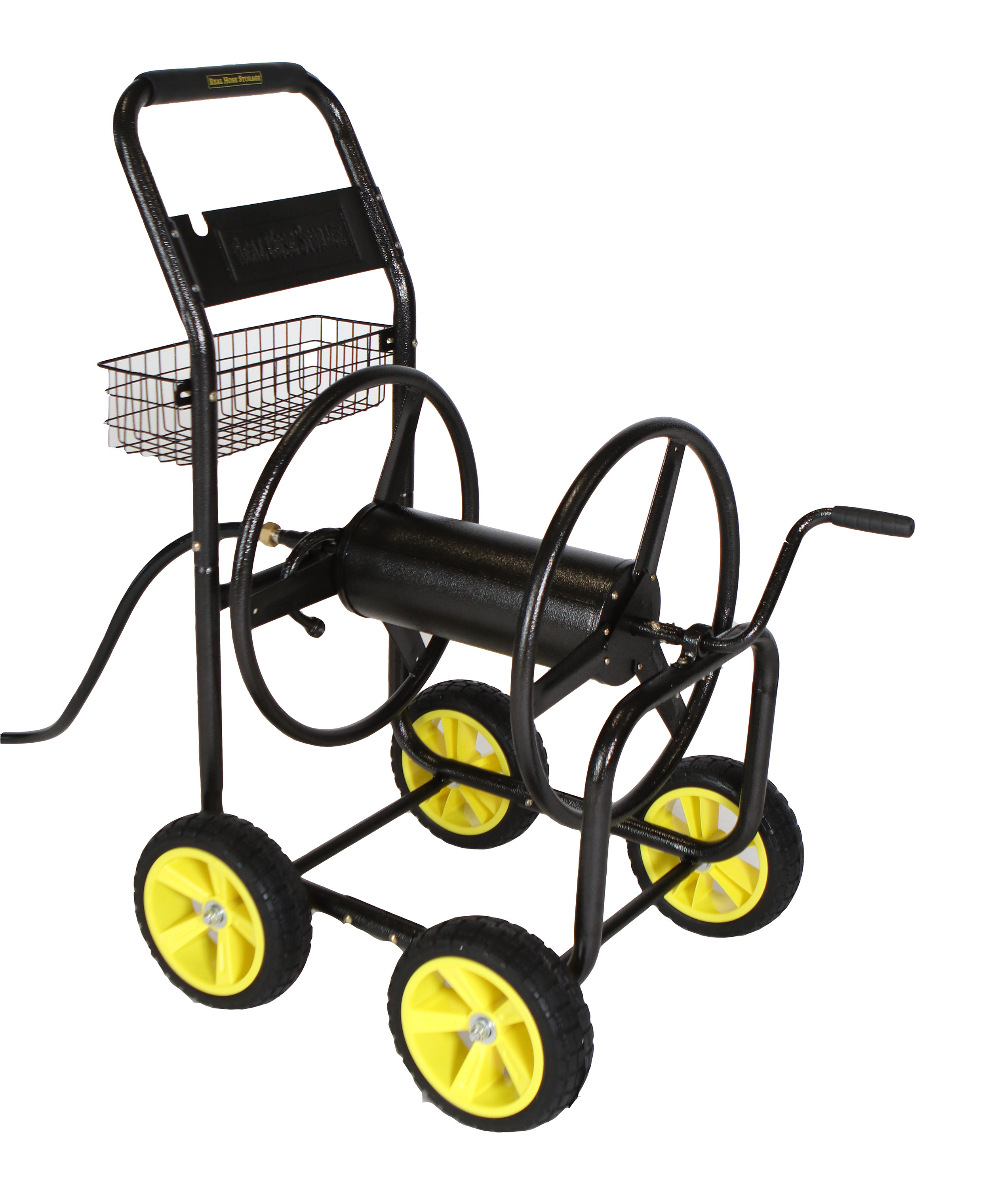Real Hose Storage 4-wheel Industrial Hose Reel Cart With No-flat Wheels ...