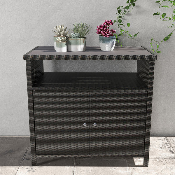 Outdoor-wicker-sideboard | Wayfair
