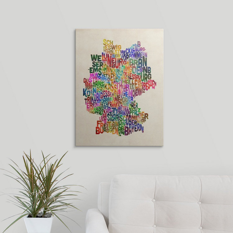 Ebern Designs Francy Text Map Of Germany Map by Michael Tompsett ...