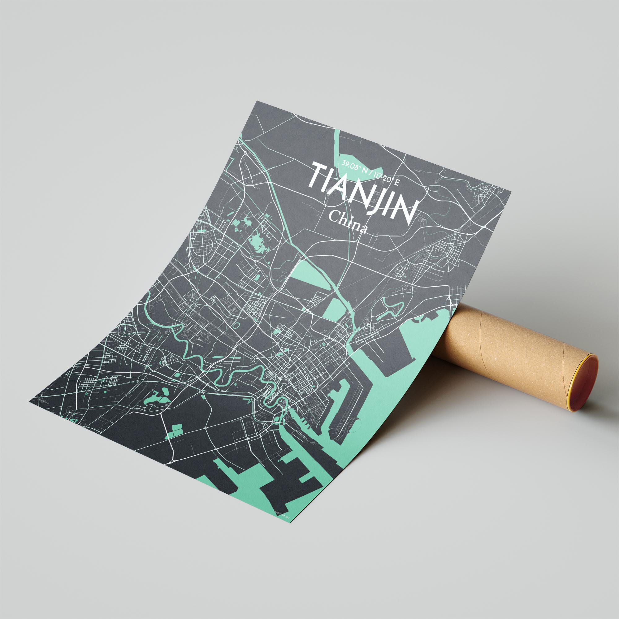 17 Stories China City Map Posters Tianjin China|中國 City Map - Unframed ...