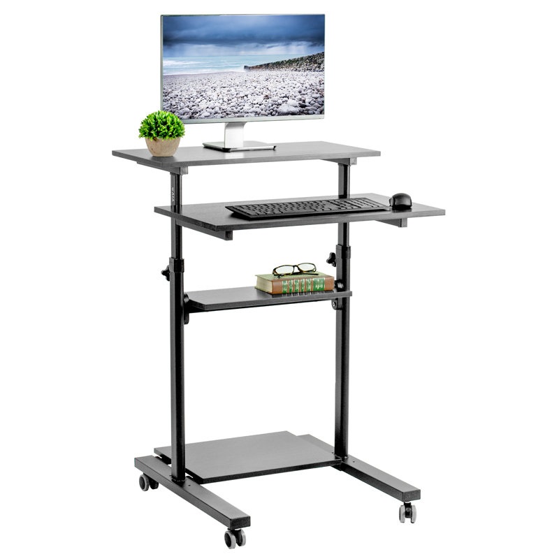 VIvo Mobile Stand Up Workstation Presentation Adjustable Laptop Cart ...