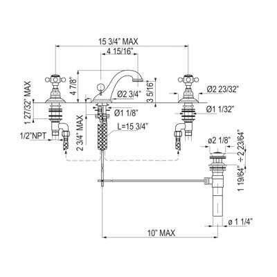 Rohl Viaggio Widespread Bathroom Faucet with Drain Assembly & Reviews ...