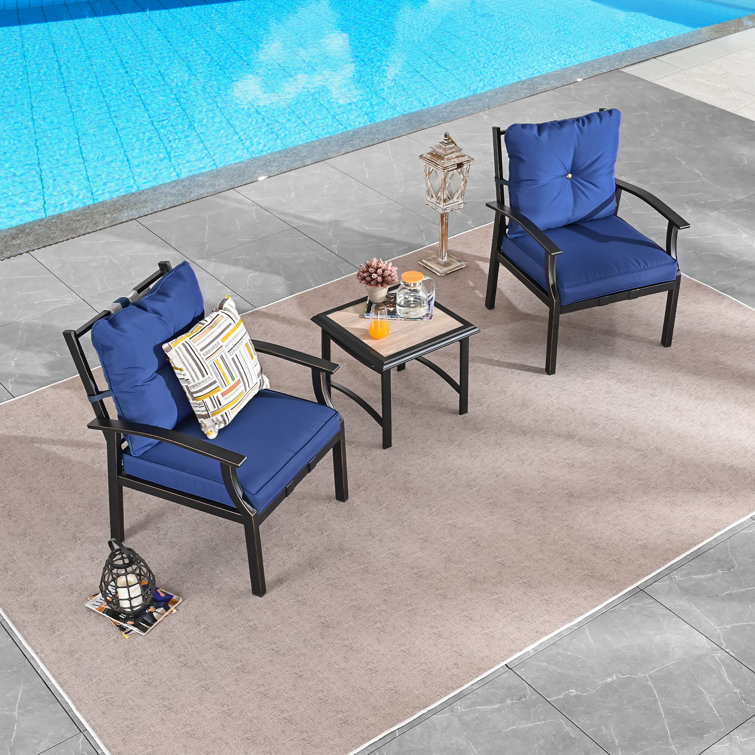 FestivalDepot Metal 2 - Person Seating Group with Cushions | Wayfair