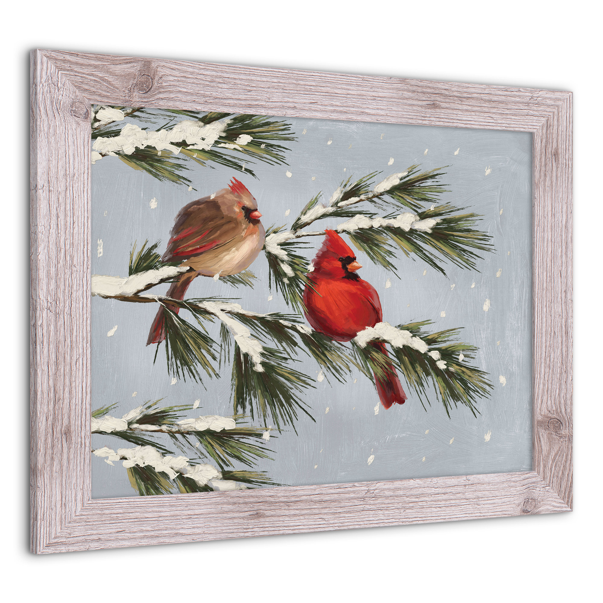 The Holiday Aisle® Two Cardinals - Picture Frame Print | Wayfair