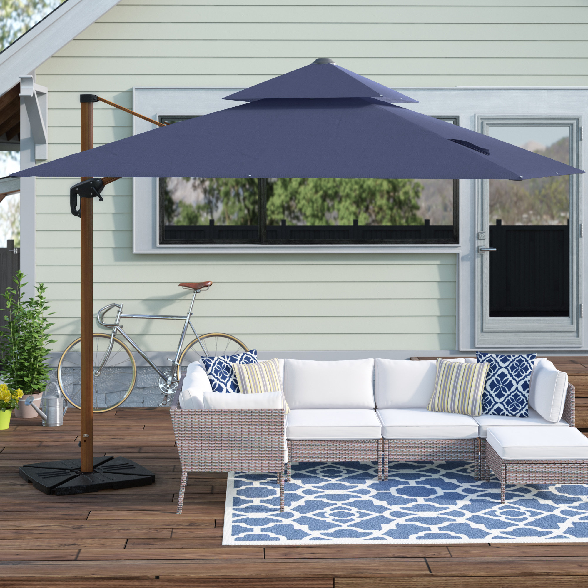 Canora Grey Waddell 120'' Square Umbrella & Reviews | Wayfair