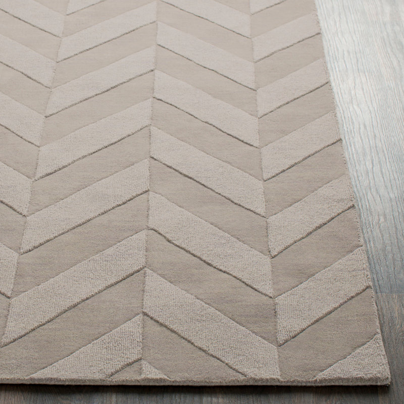 Wrought Studio Zora Handmade Hand Loomed Wool Taupe/Lavender Rug ...