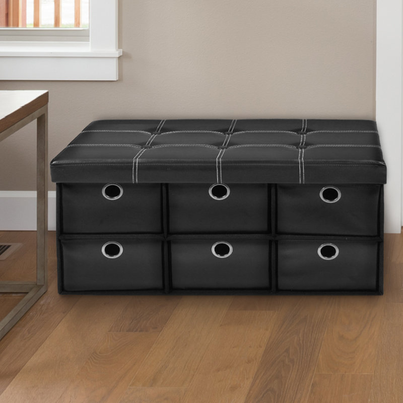 Winston Porter Stefania Collapsible Storage Ottoman & Reviews | Wayfair