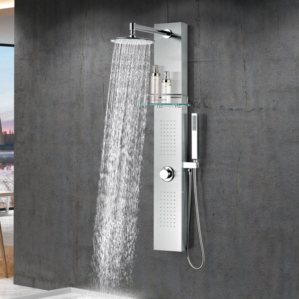 ANZZI Coastal 43.31" Shower Panel with Fixed Shower Head & Reviews ...